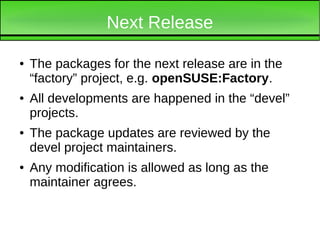 Develop and Maintain a Distro with Open Build Service | PPT
