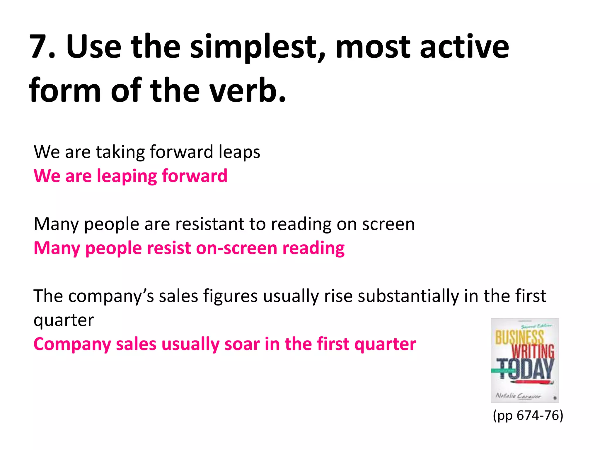 Developing an Effective Professional Writing Style (Sentence Edition) | PPT