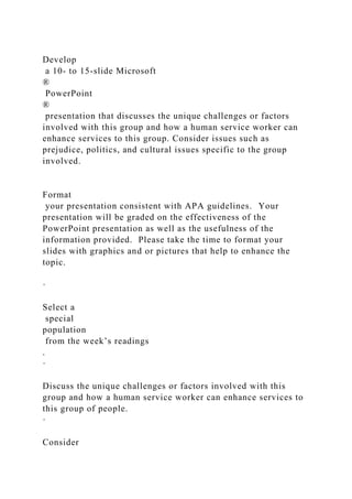 Develop a 10- to 15-slide Microsoft® PowerPoint® presentat.docx