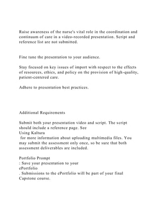 Develop a 20-minute presentation for nursing colleagues highlighting.docx