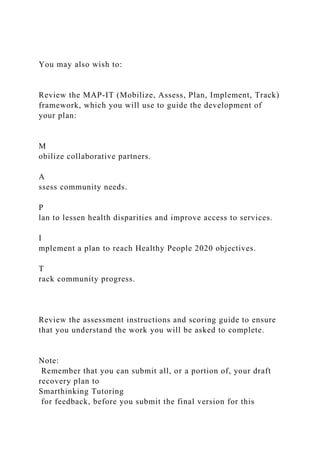 Develop a disaster recovery plan to lessen health disparities an.docx