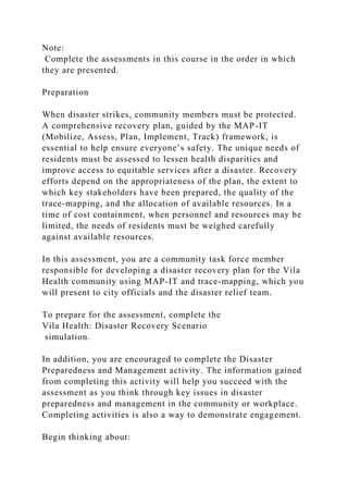 Develop a disaster recovery plan to lessen health disparities an.docx