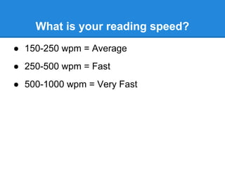 Speed Reading Class: Develop a Faster Reading Rate with High Speed ...