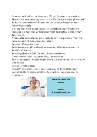 Develop and submit at least two (2) performance evaluation dimension.docx