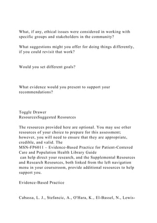 Develop a population health improvement plan, based on your evalua.docx