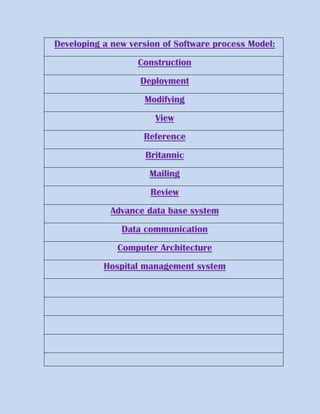 Develop a process model | PDF