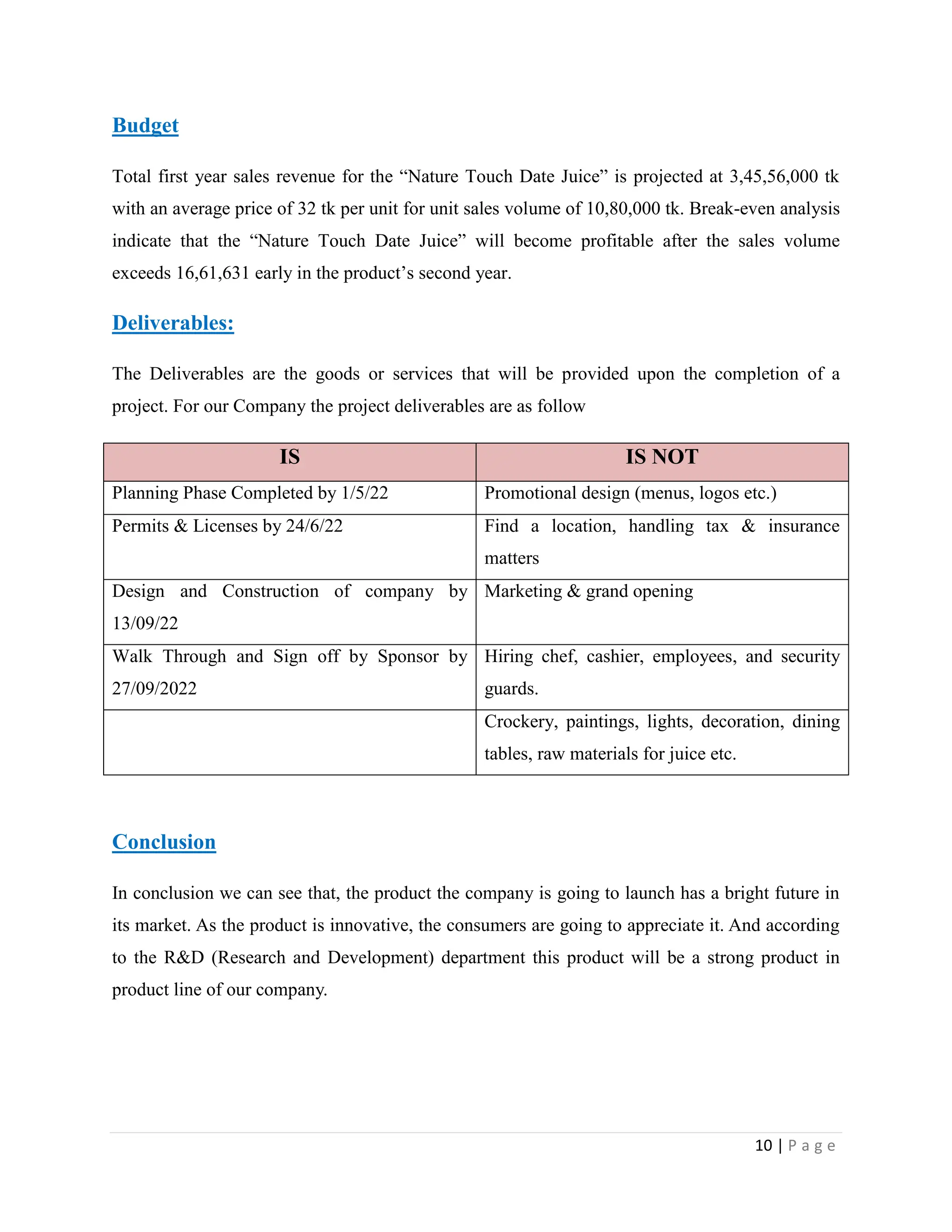 Develop a project proposal for a new product | PDF