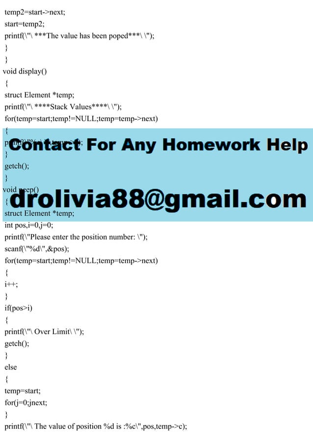 Develop a stack in c with dynamic memory allocation. Use the followi.pdf