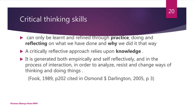 Develop critical thinking skills | PPTX | Educational Assessment | Education