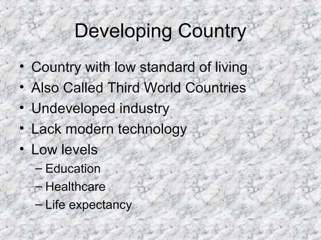 Developed vs Developing Countries | PPT
