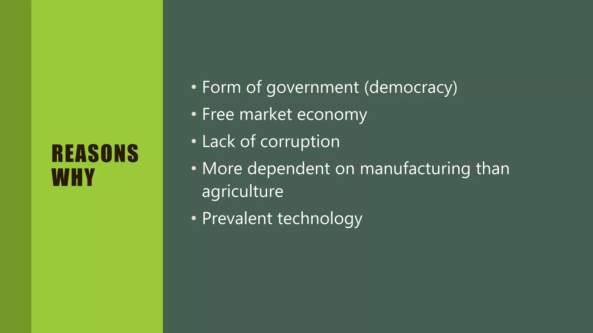 Developed countries vs Developing countries Economics | PPTX