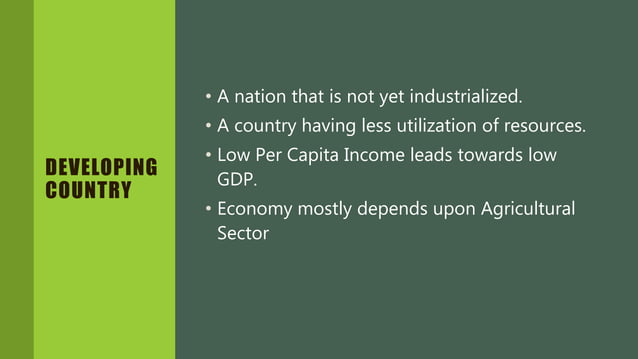 Developed countries vs Developing countries Economics | PPTX