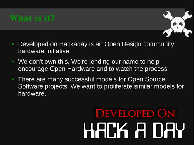 Developed On Hackaday Designing Hardware As A Community Ppt 