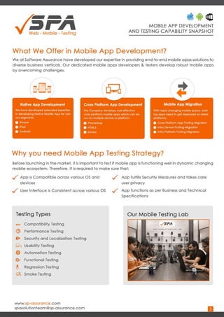 Mobile App Developement and Testing Strategy Brochure | PDF