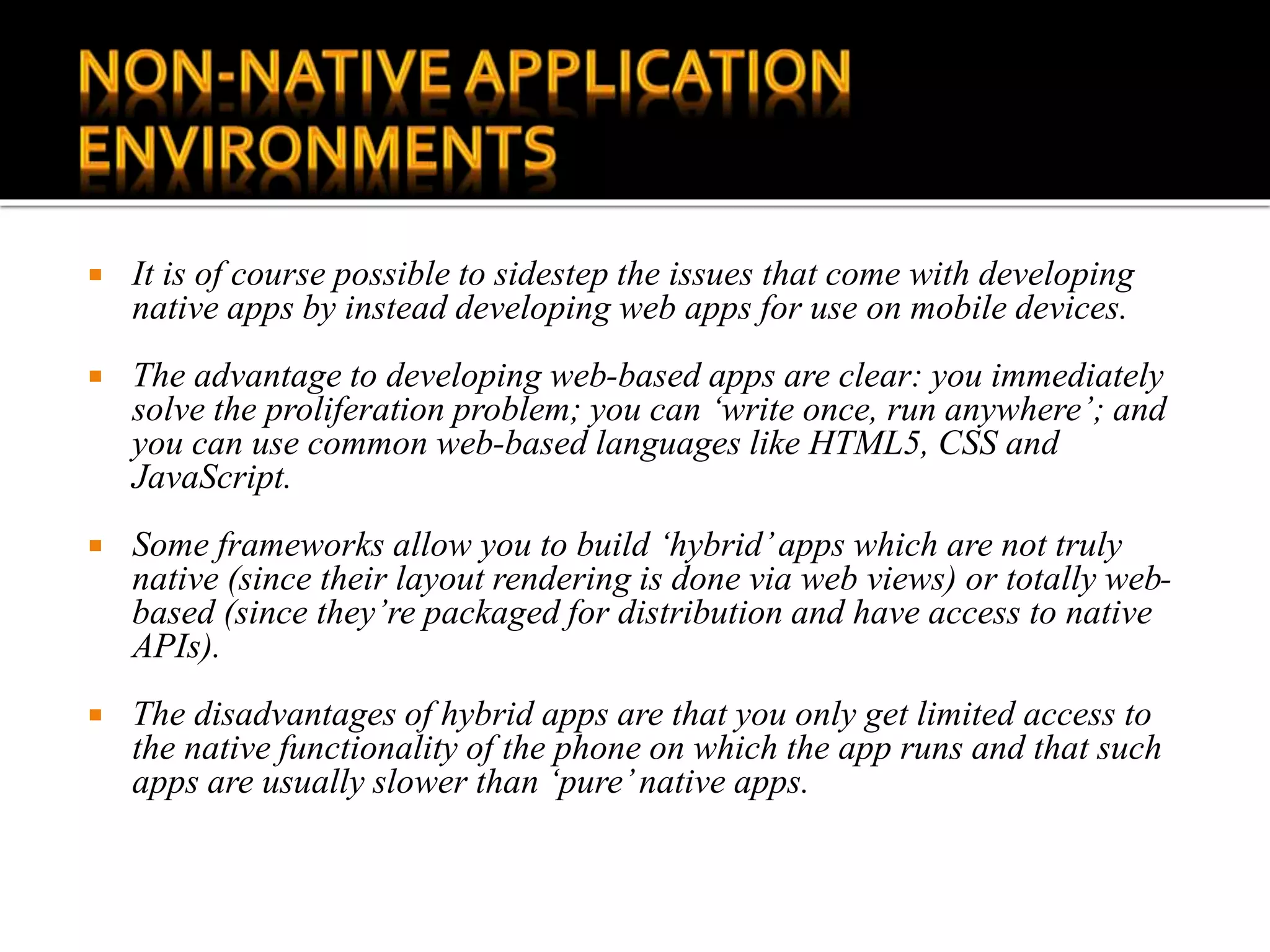 Development of Mobile Application -PPT | PPTX