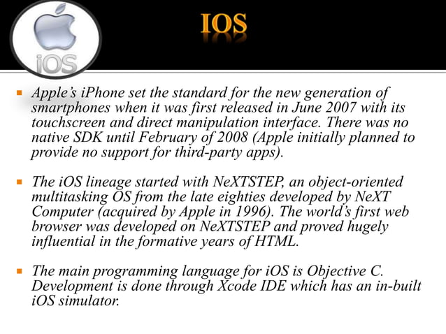Development Of Mobile Application Ppt Pptx Operating Systems Computer Software And