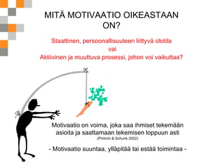 Miten oppimisen motivaatio rakentuu? | PPTX