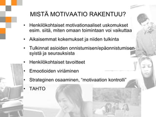 Miten oppimisen motivaatio rakentuu? | PPTX