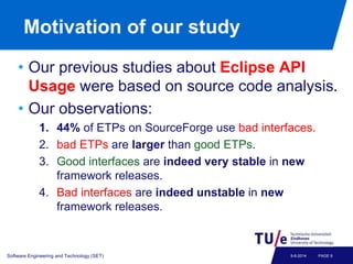 Analyzing the Eclipse API Usage: Putting the Developer in the Loop | PPT