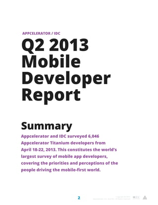 Developer survey-q2-2013 | PDF