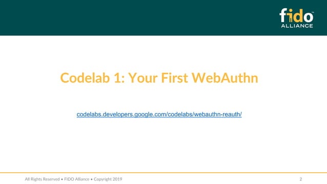 Developer Tutorial: WebAuthn for Web & FIDO2 for Android | PPT