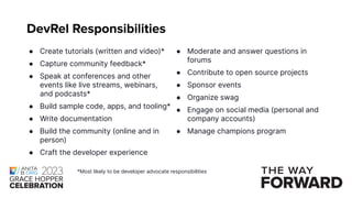 Developer Advocacy: A Career Path for Those With a Passion for Code, Community, and Content | PPT