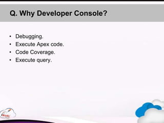 Salesforce Developer Console ppt | PPTX