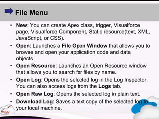 Salesforce Developer Console ppt | PPTX