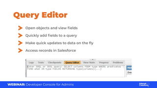 Salesforce Developer Console for Admins | PPT