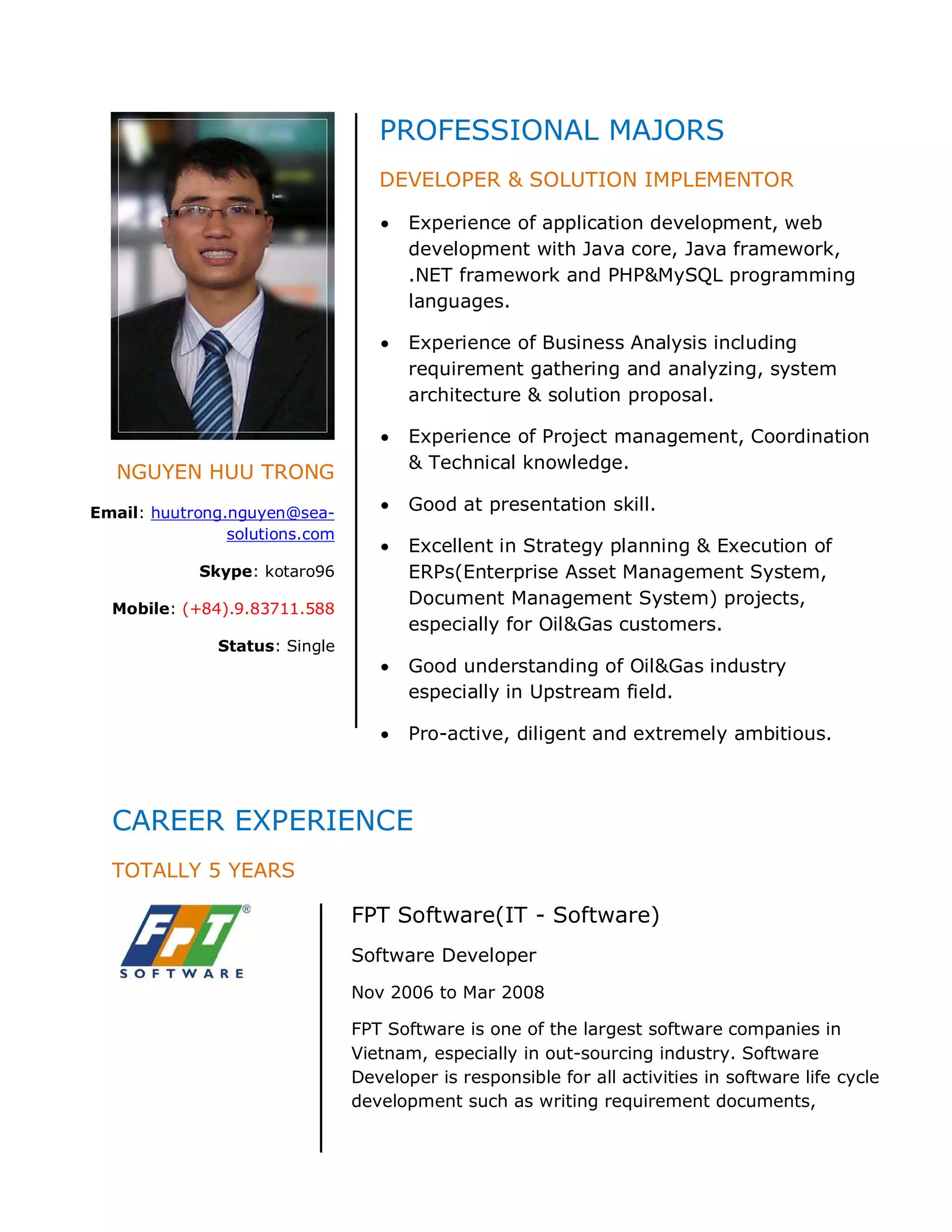 Trong Nguyen Huu's Resume | PDF