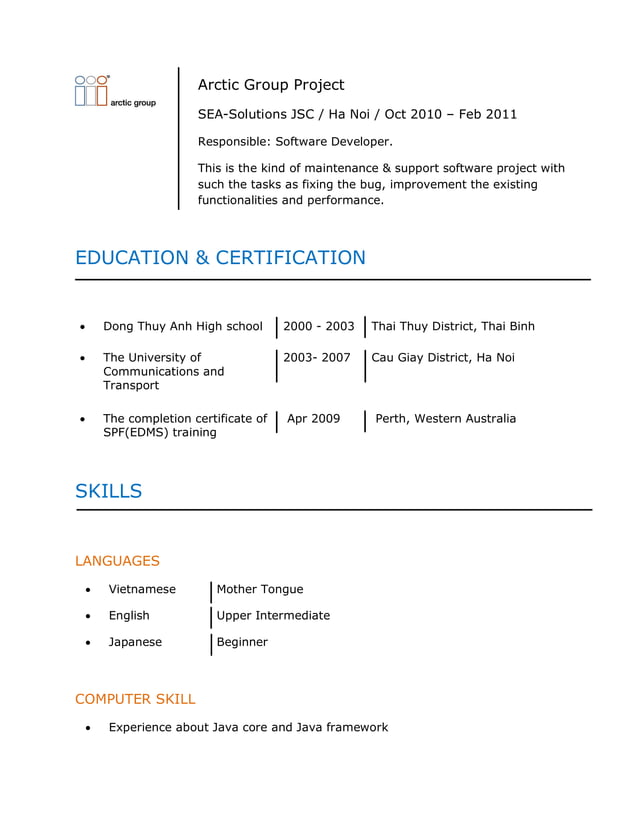 Trong Nguyen Huu's Resume | PDF