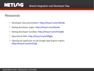 Netlog Brand Integration and Developer Day | PPS
