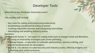 Intro on Developer Essentials 05-11-2024 | PPT | Free Download
