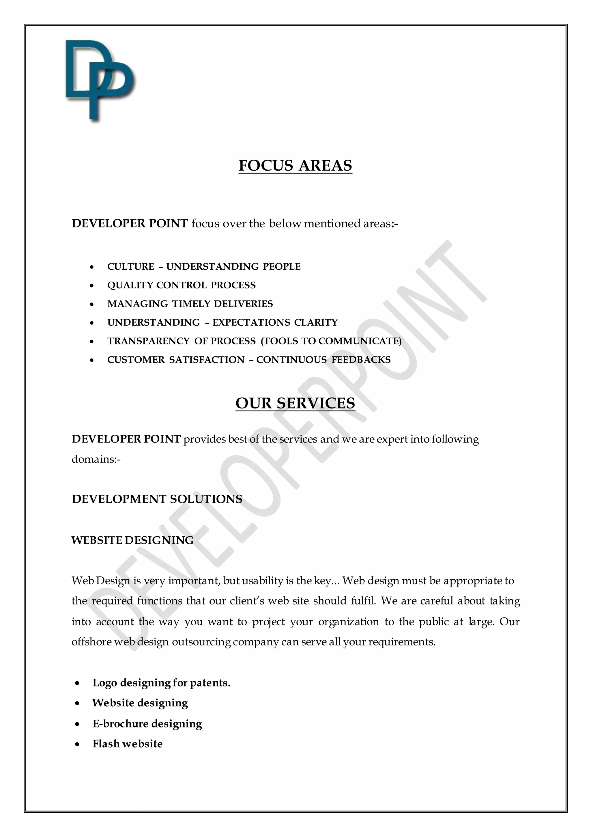 Developer Point profile | DOCX | Web Development | Internet