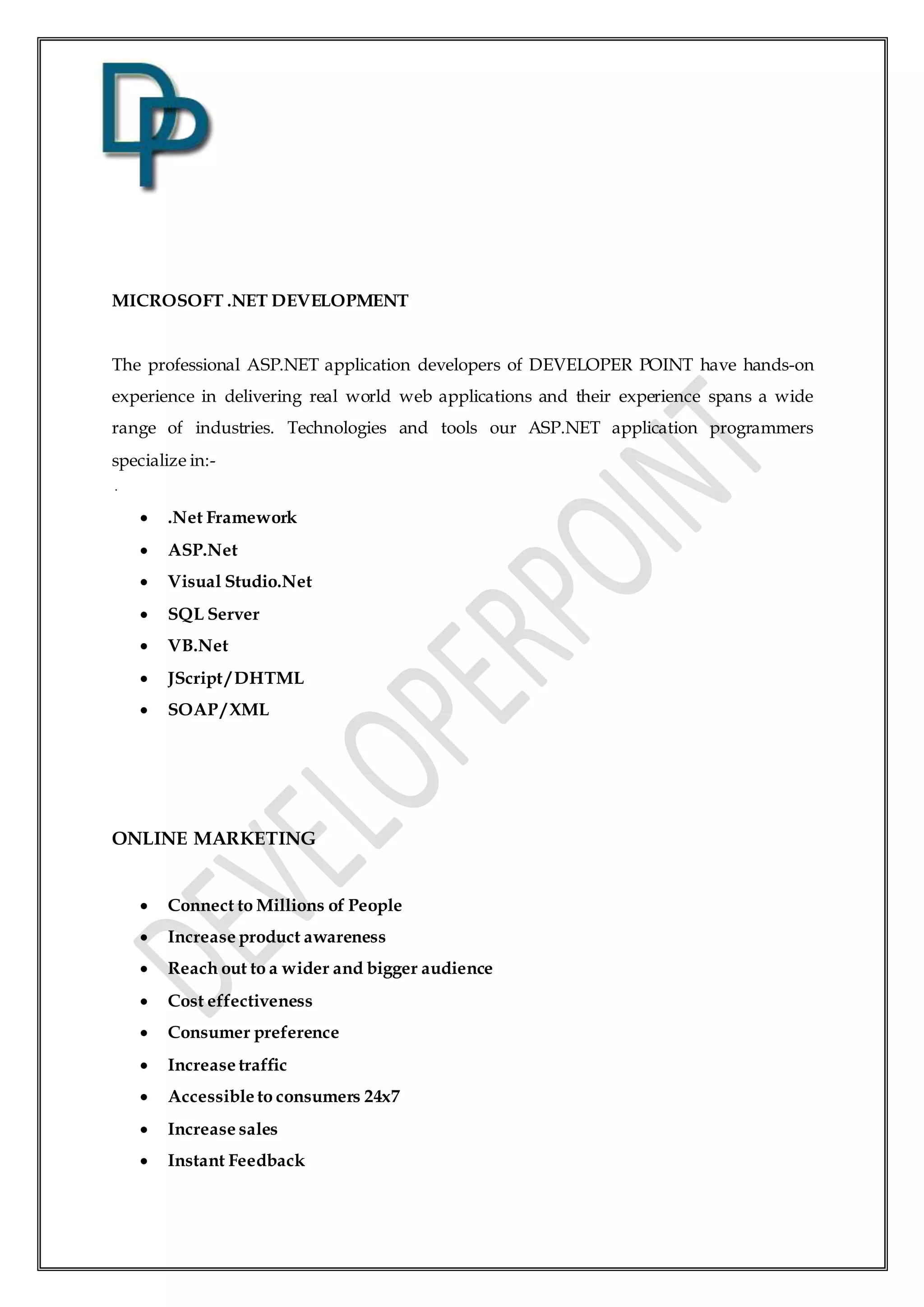 Developer Point profile | DOCX | Web Development | Internet