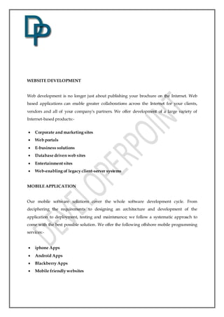 Developer Point profile | DOCX | Web Development | Internet