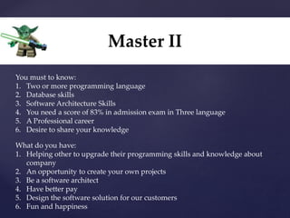 Developer skills levels | PPTX | Web Development | Internet