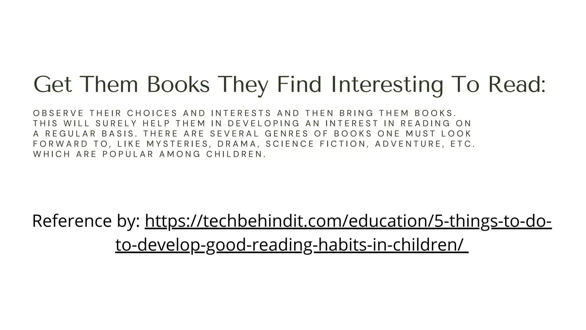 Develop good reading habits in children | PDF