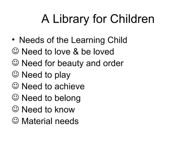 Developing a Children's Library | PPT