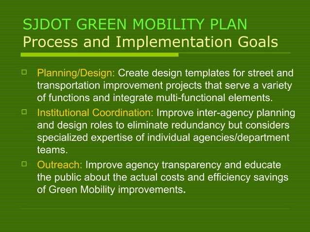 Developing A Sustainable Transportation Environmental Improvement Plan ...