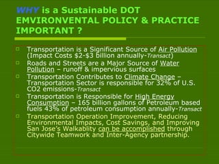 Developing A Sustainable Transportation Environmental Improvement Plan ...