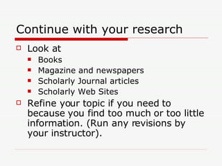 Developing A Topic | PPT