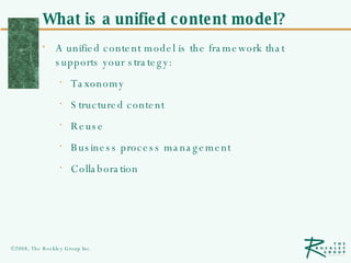 Developing A Unified Content Model | PPT | Business | Business and Finance