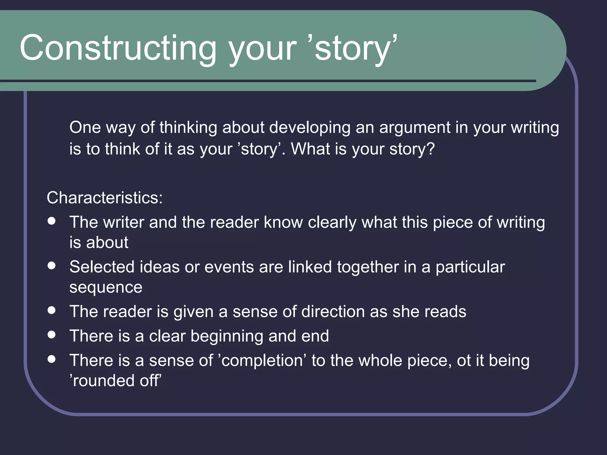 Developing an Argument | PPT