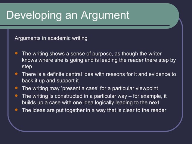 Developing an Argument | PPT