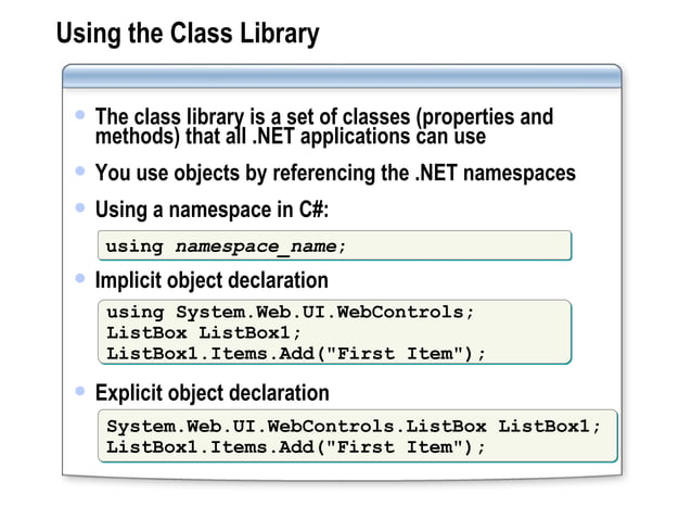 Developing an ASP.NET Web Application | PPT