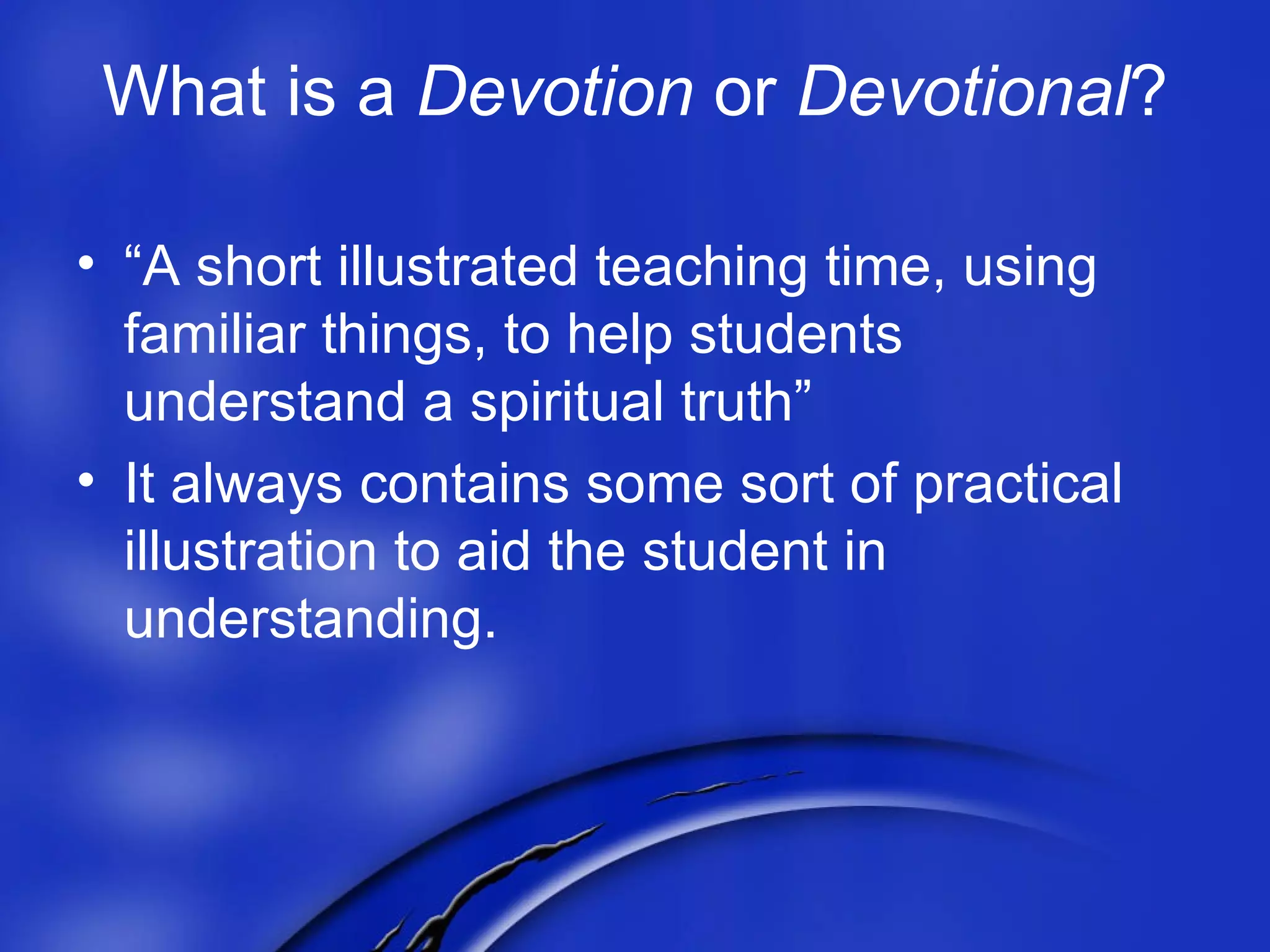 Developing Dynamic Devotions | PPT