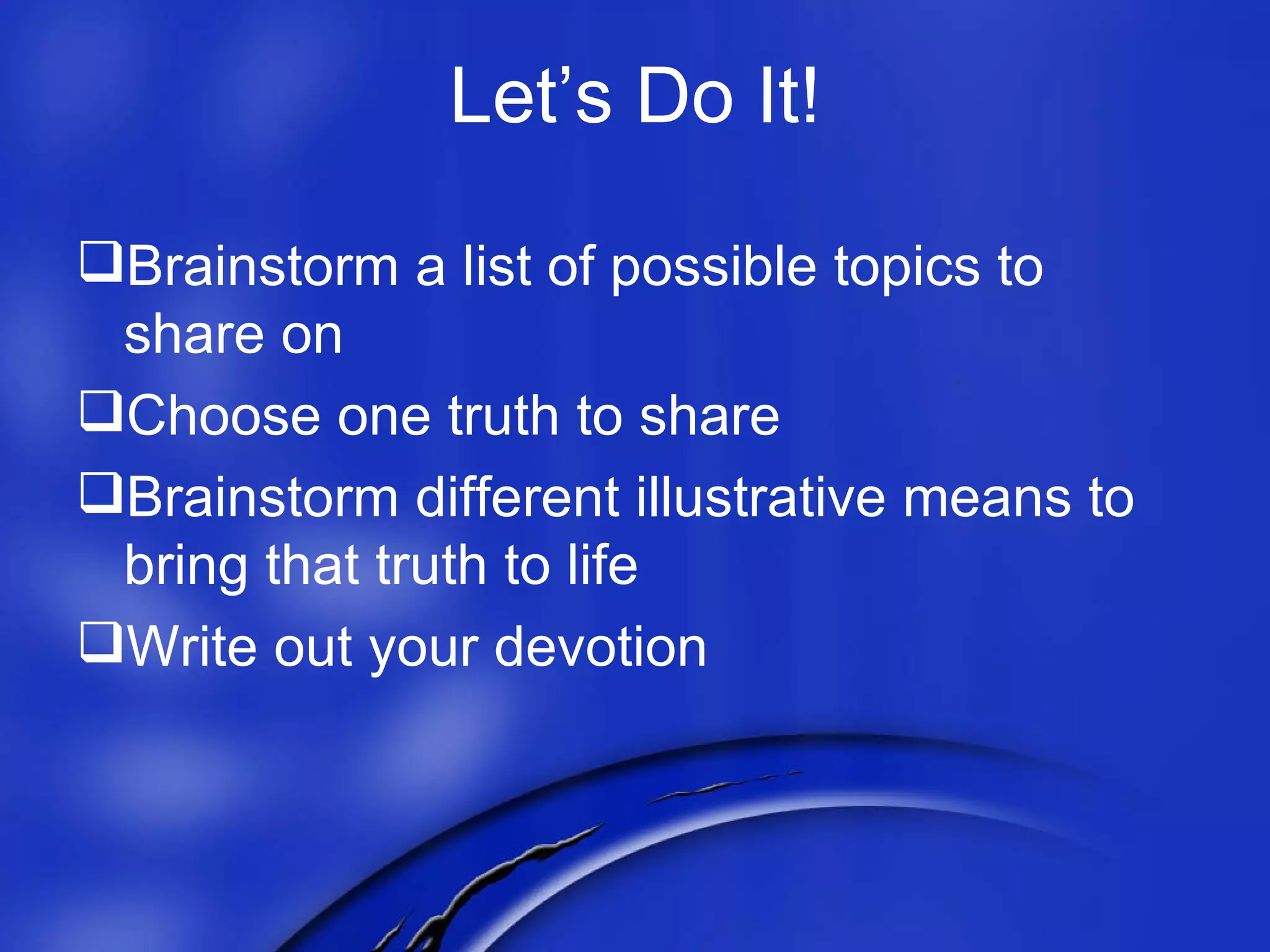 Developing Dynamic Devotions | PPT