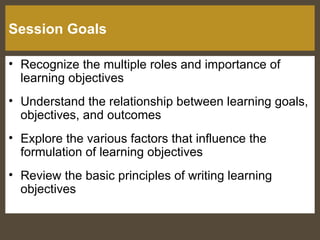 Developing Learning Objectives | PPT