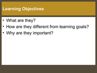 Developing Learning Objectives | PPT